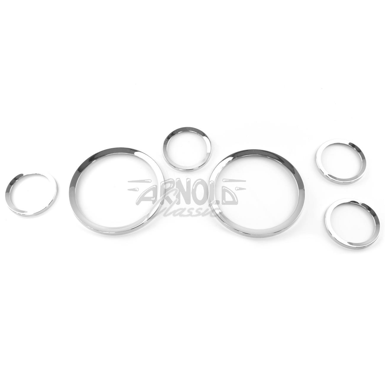 Instrument rings chrome set (6 pieces) for flanging Fiat 124 Spider ...