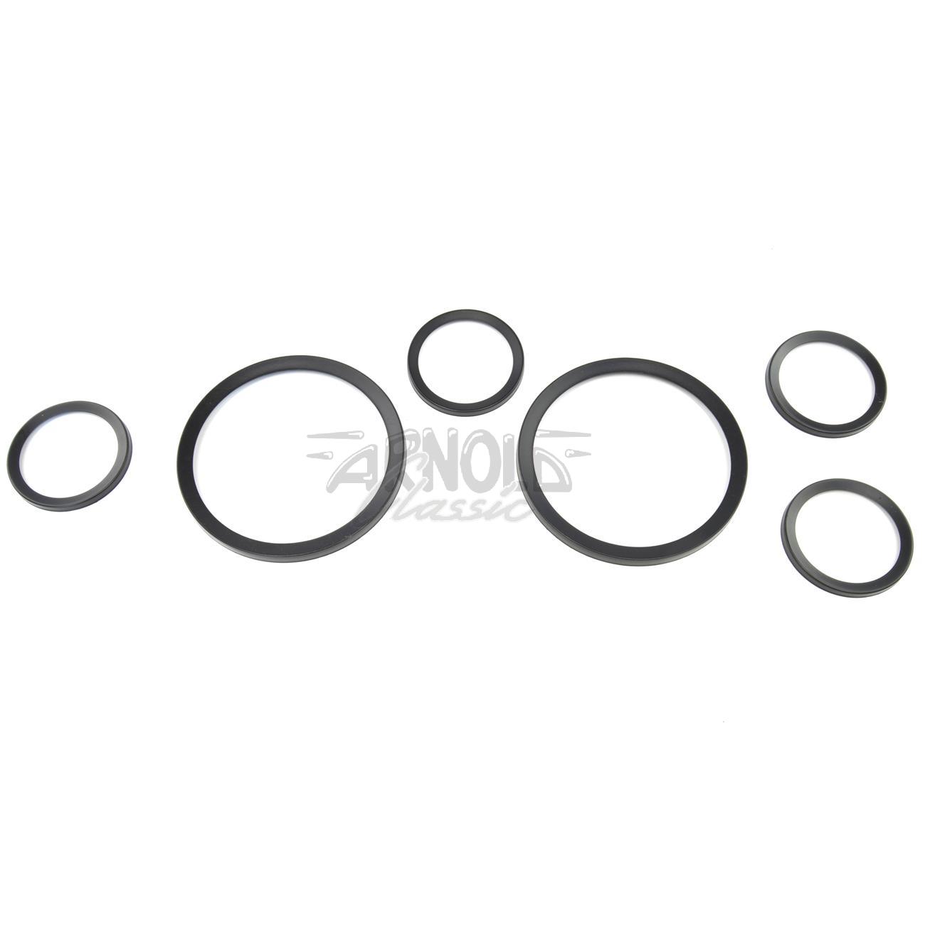 Instrument rings black Set (6 pieces) for flanging Fiat 124 Spider ...