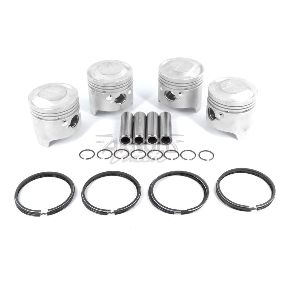 Piston set with piston ring set (80mm +1,0) with 2nd stage dome 5mm ...