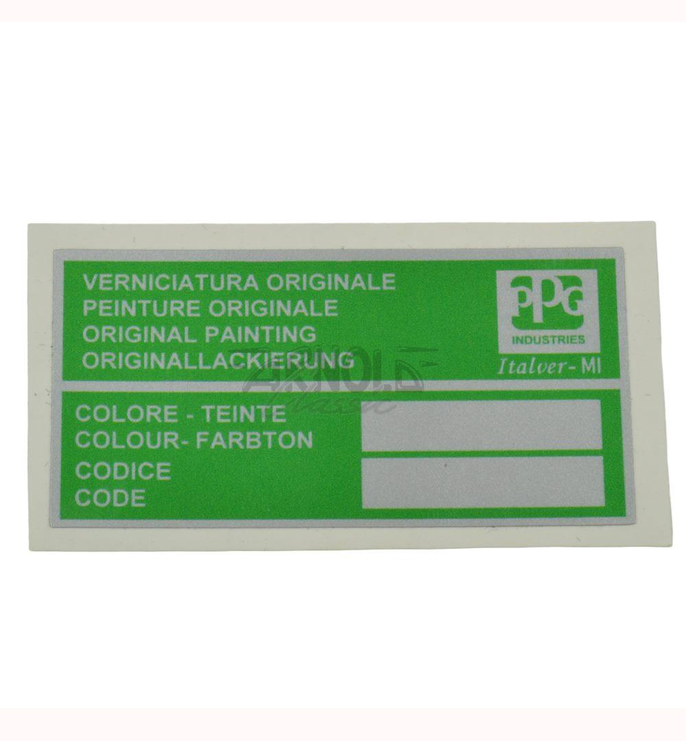 Colour code sticker blank Fiat buy spare parts