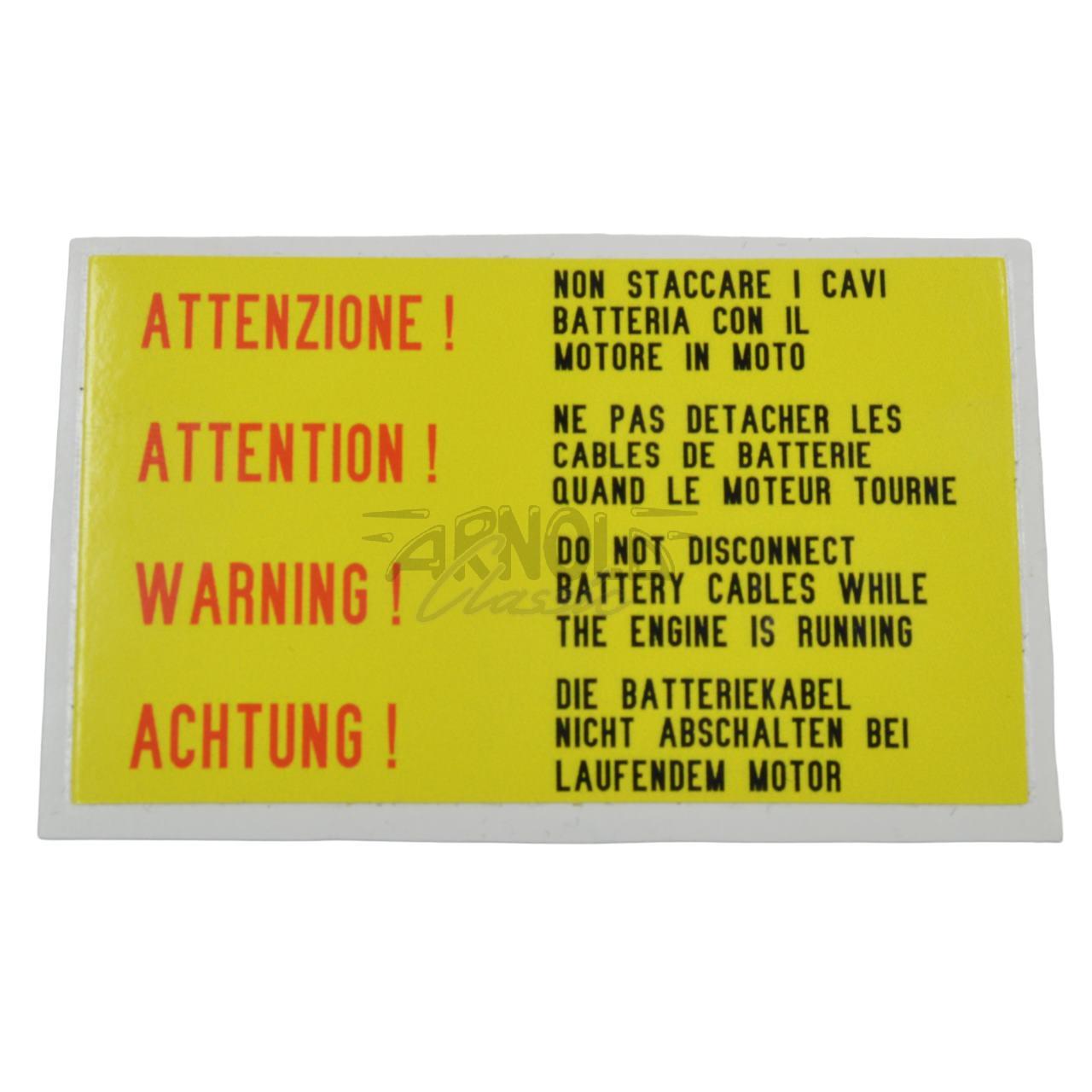 Stickers for battery cables Fiat buy spare parts