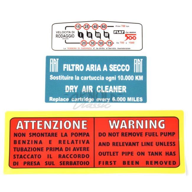 Set of stickers Fiat 500 Italian buy spare parts